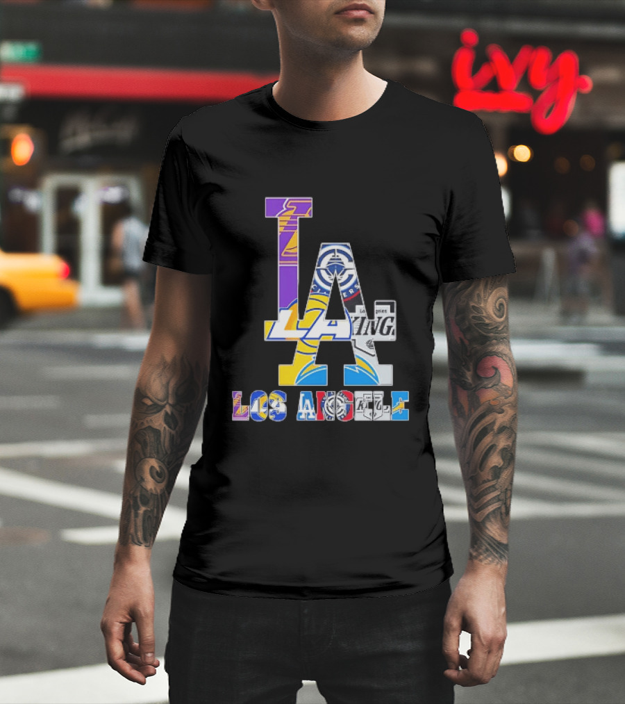 Los Angeles Lakers Clippers Kings Rams Chargers Fan Collection T-Shirt