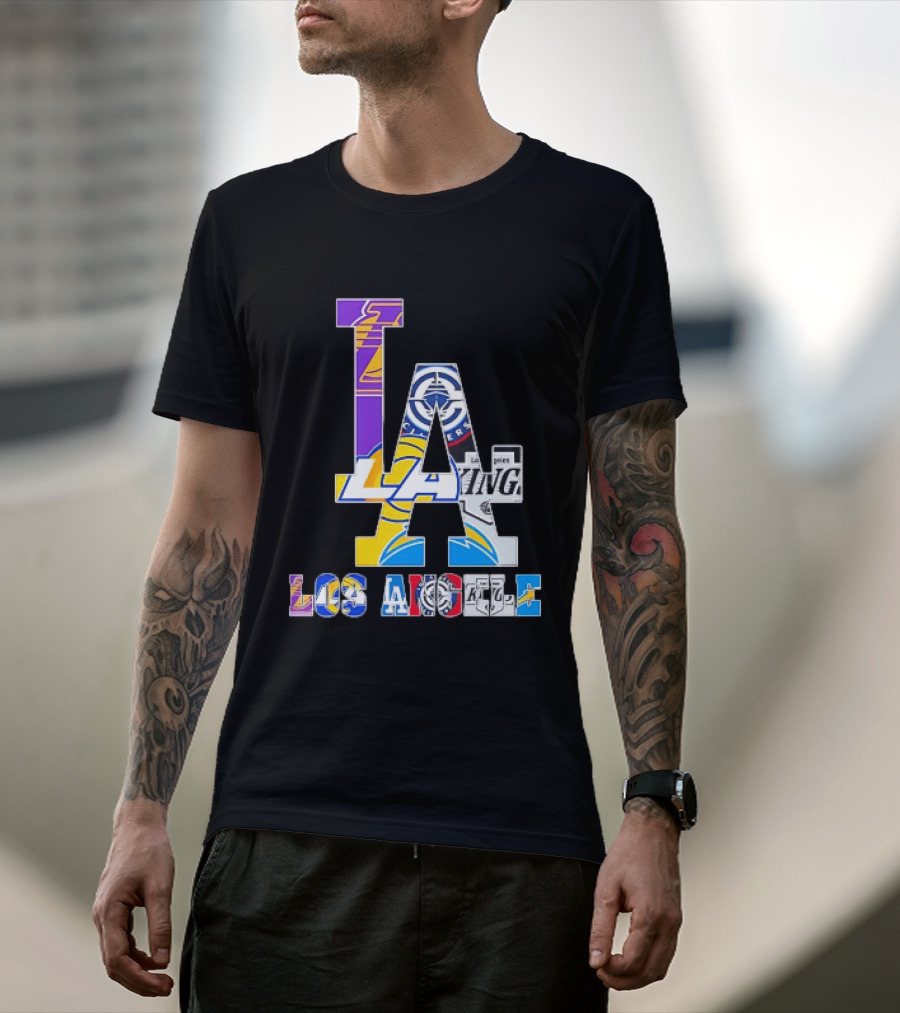 Los Angeles Lakers Clippers Kings Rams Chargers Fan Collection T-Shirt