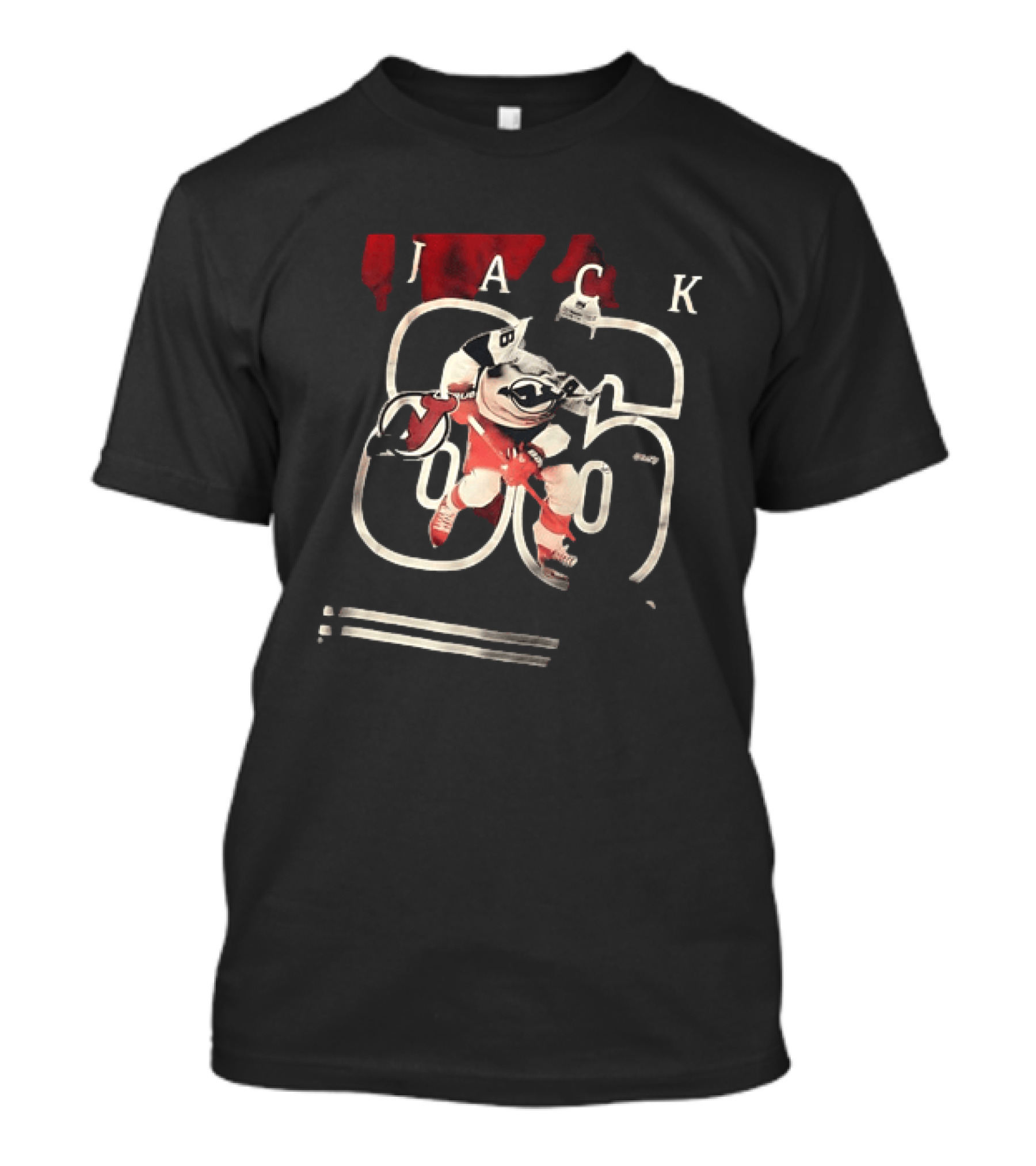 New Jersey Devils Jack Hughes 86 Hockey Player Action Pose T-Shirt