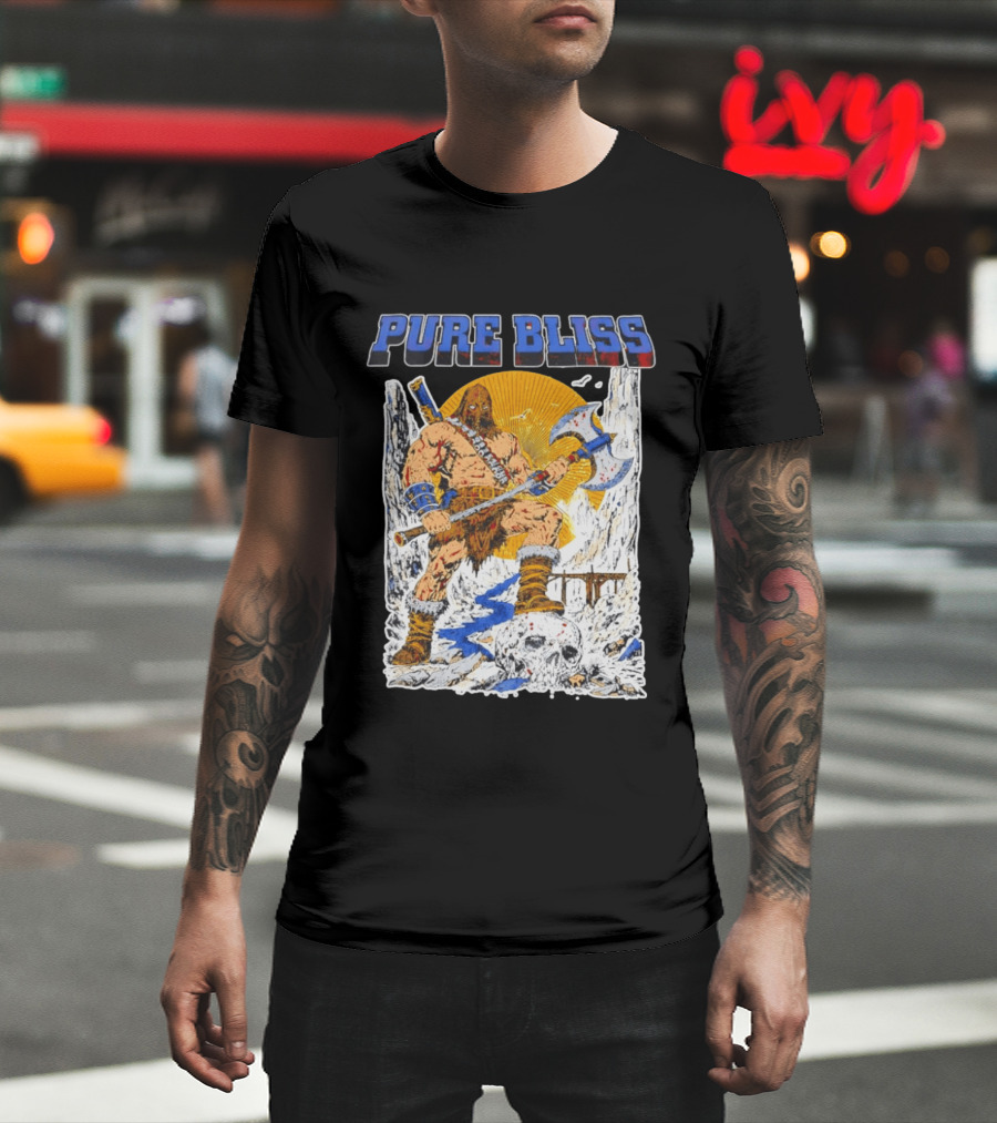 Pure Bliss Barbarian Warrior Axe Skull Fantasy Adventure T-Shirt