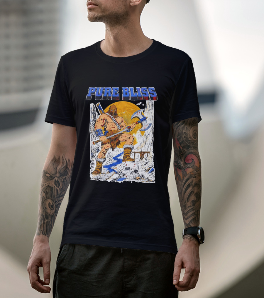 Pure Bliss Barbarian Warrior Axe Skull Fantasy Adventure T-Shirt