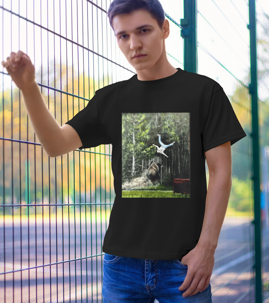 Raccoon Flaming Fart Chaos With Hippo And Unexpected Forest Flip T-Shirt