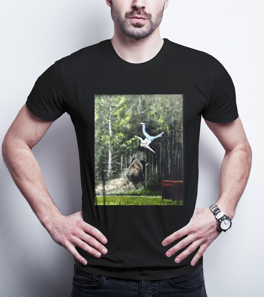 Raccoon Flaming Fart Chaos With Hippo And Unexpected Forest Flip T-Shirt