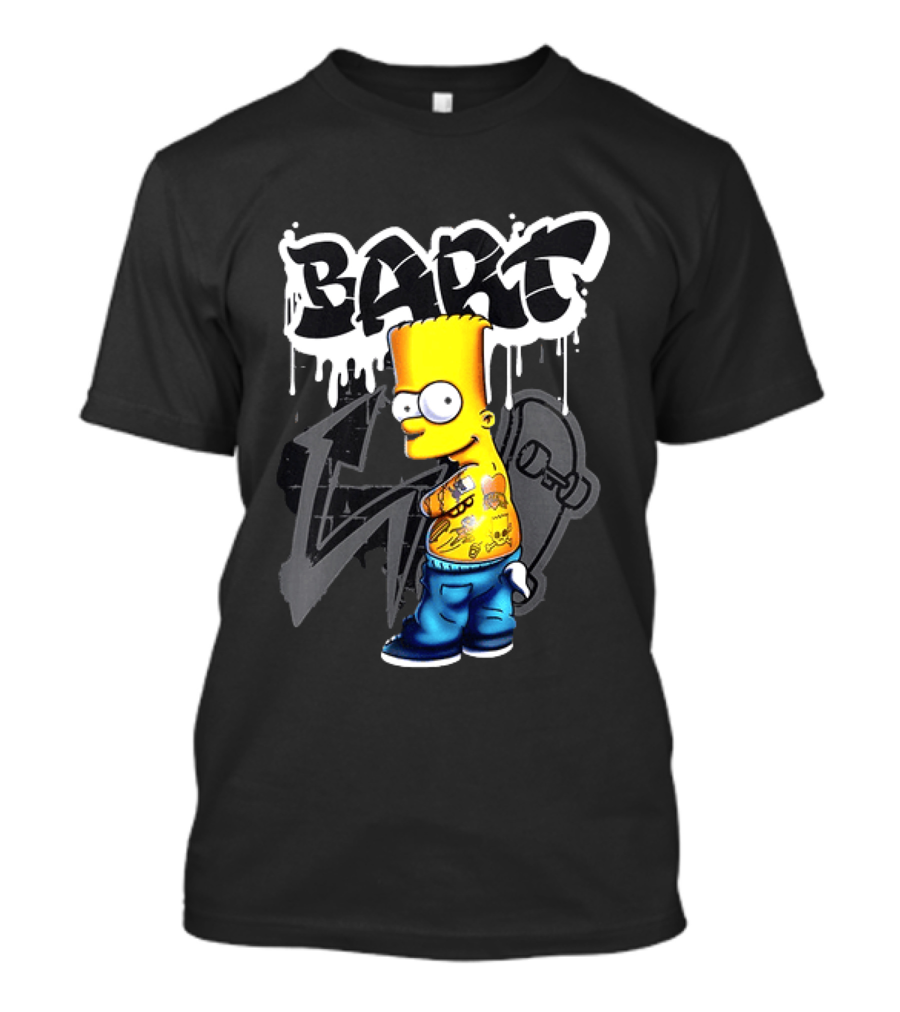 Bart Simpson Street Style Skateboard Graffiti Tattoos T-Shirt