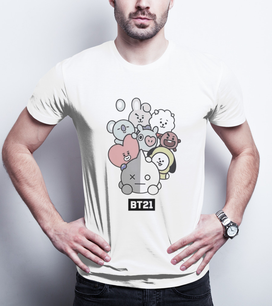 BT21 Kpop Cartoon Characters Vibrant Group T-Shirt