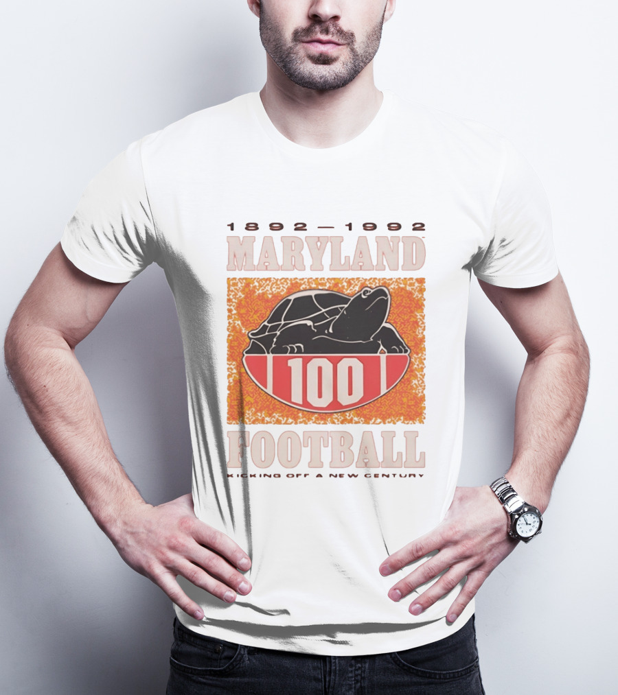 Maryland Football 1892 1992 Centennial Kicking Off A New Century Terps Turtle T-Shirt