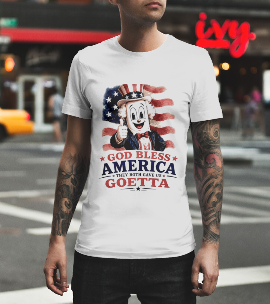 God Bless America They Both Gave Us Goetta USA Flag T-Shirt