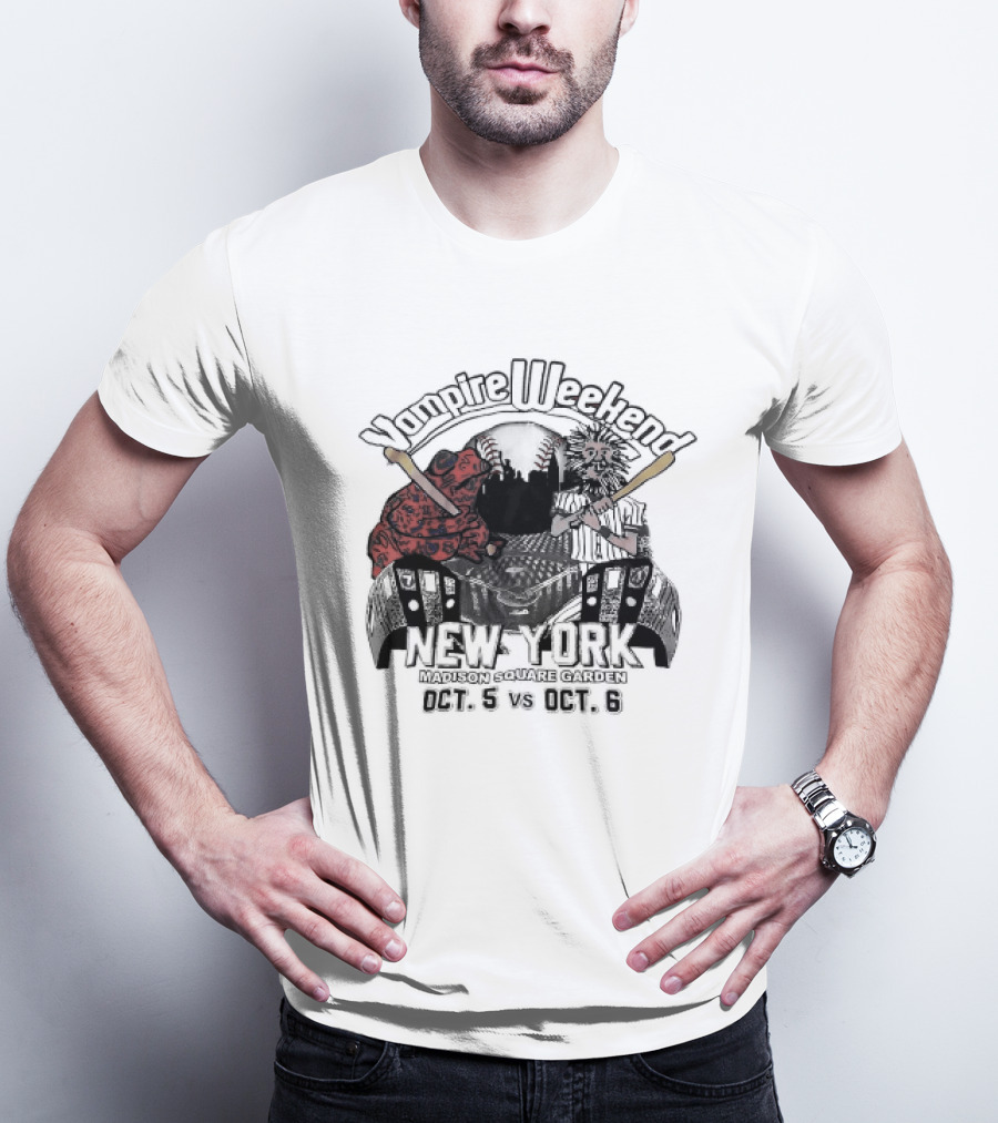 Vampire Weekend Toad Baseball New York Madison Square Garden October T-Shirt