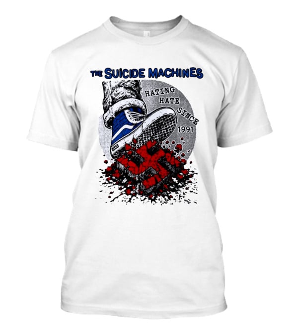 The Suicide Machines Hating Hate Since 1991 Vans Shoe Kicking Swastika T-Shirt