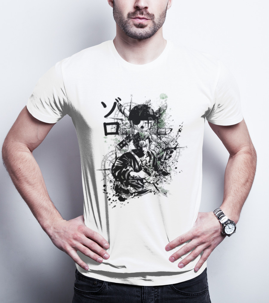 Japanese Kanji Ink Art With Splatter Effect T-Shirt