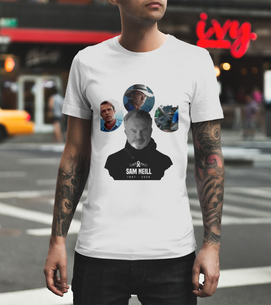 Sam Neill 1947 2026 Jurassic T-Shirt