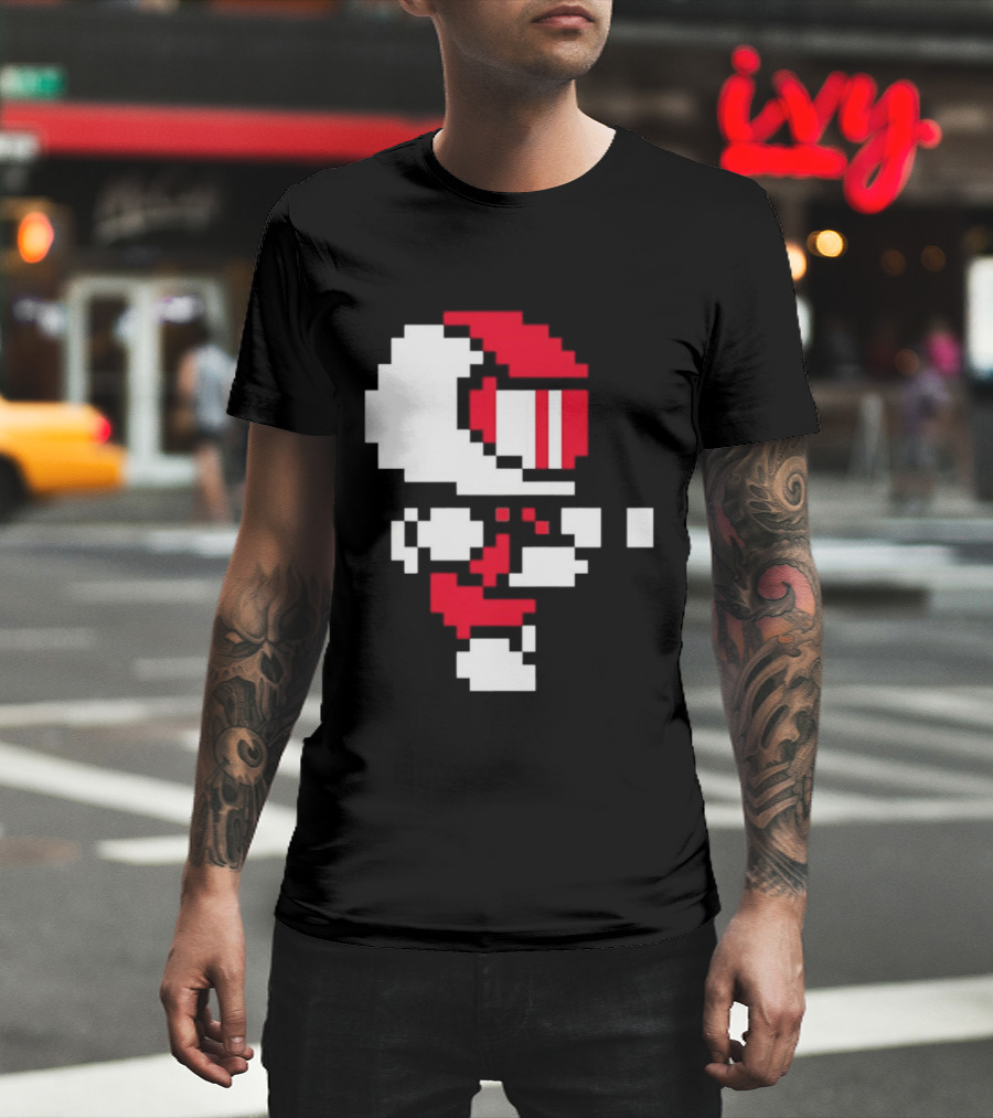 Arcade Pixel Racing Driver Fast Track Helmet Retro Game T-Shirt