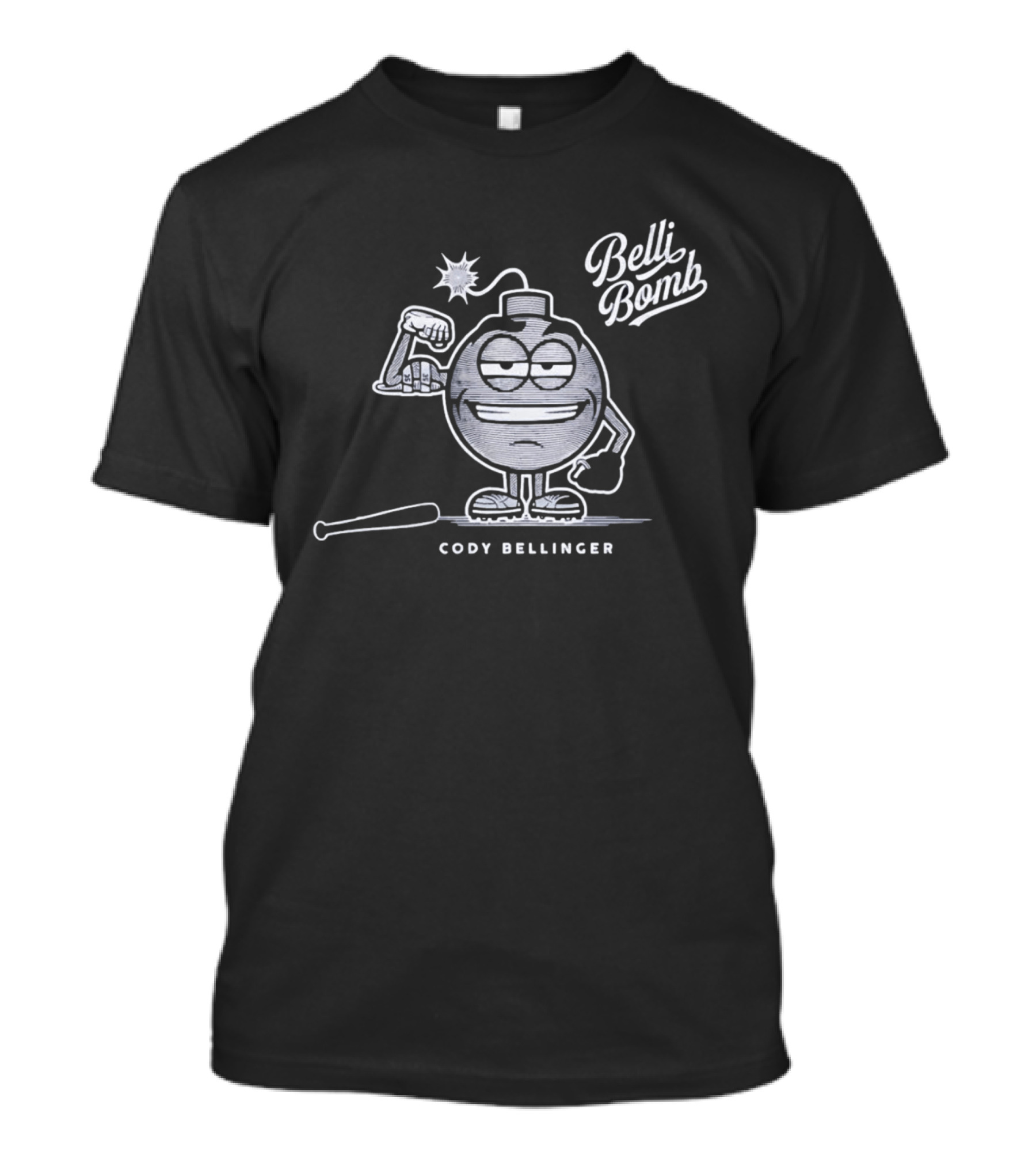 Belli Bomb Cody Bellinger Cartoon Character With Bat And Bomb T-Shirt