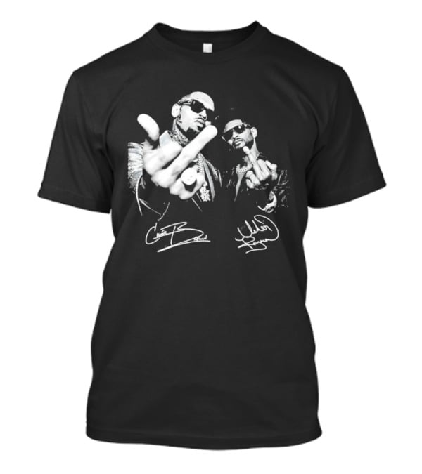 Chris Brown Usher R And B Music Middle Finger Sign Autograph T-Shirt