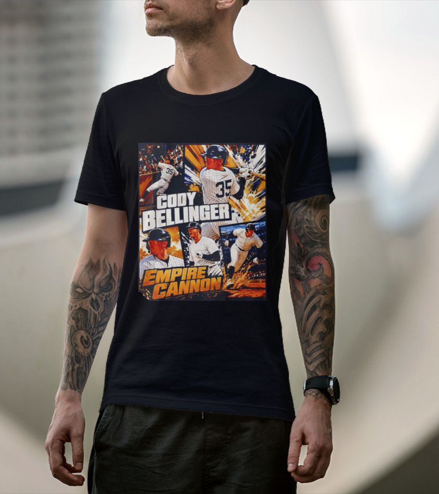 Cody Bellinger Empire Cannon 35 Baseball Action Collage T-Shirt