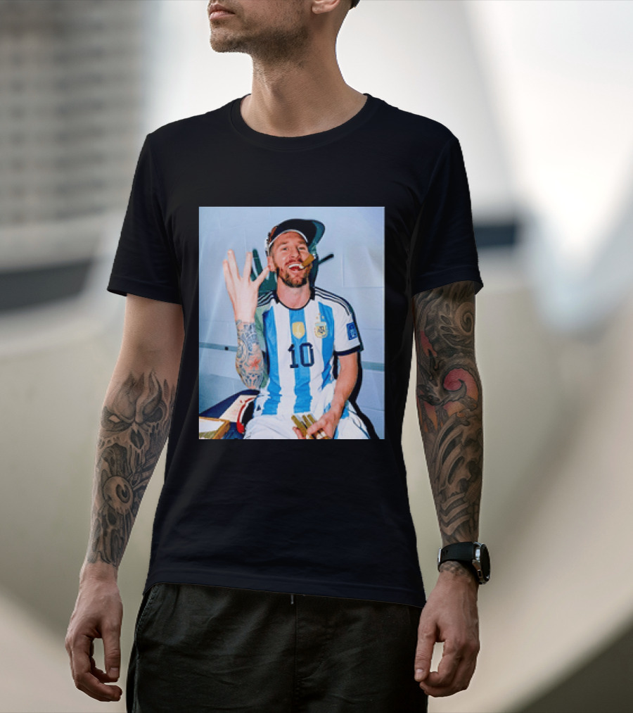 Lionel Messi Smoking Cigarette T-Shirt