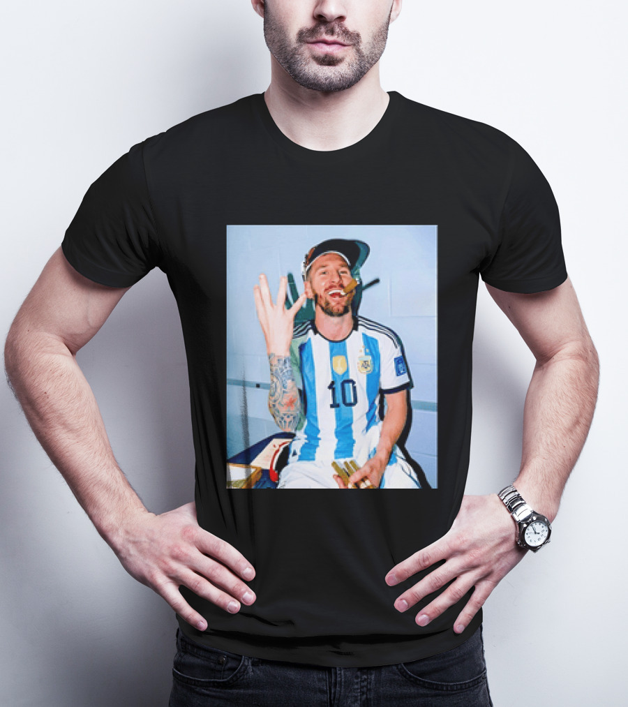 Lionel Messi Smoking Cigarette T-Shirt
