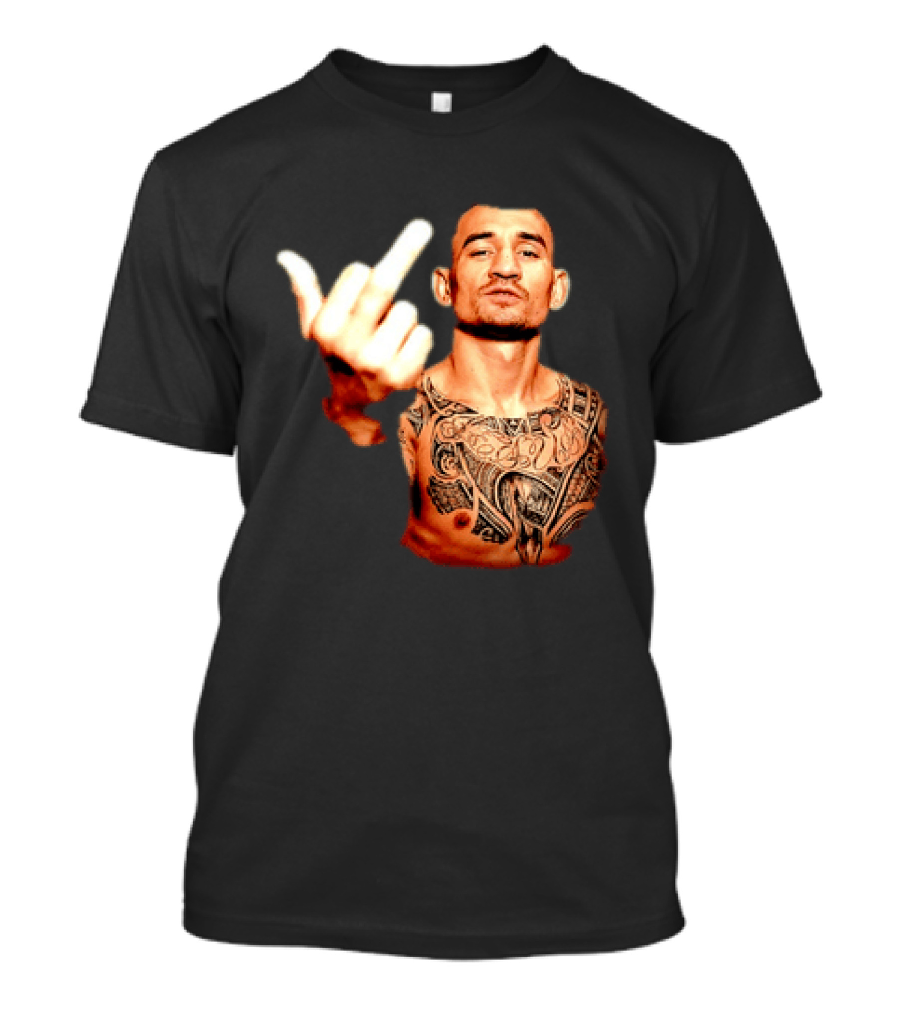 Max Holloway UFC Fighter Pose Middle Finger Tattoo T-Shirt