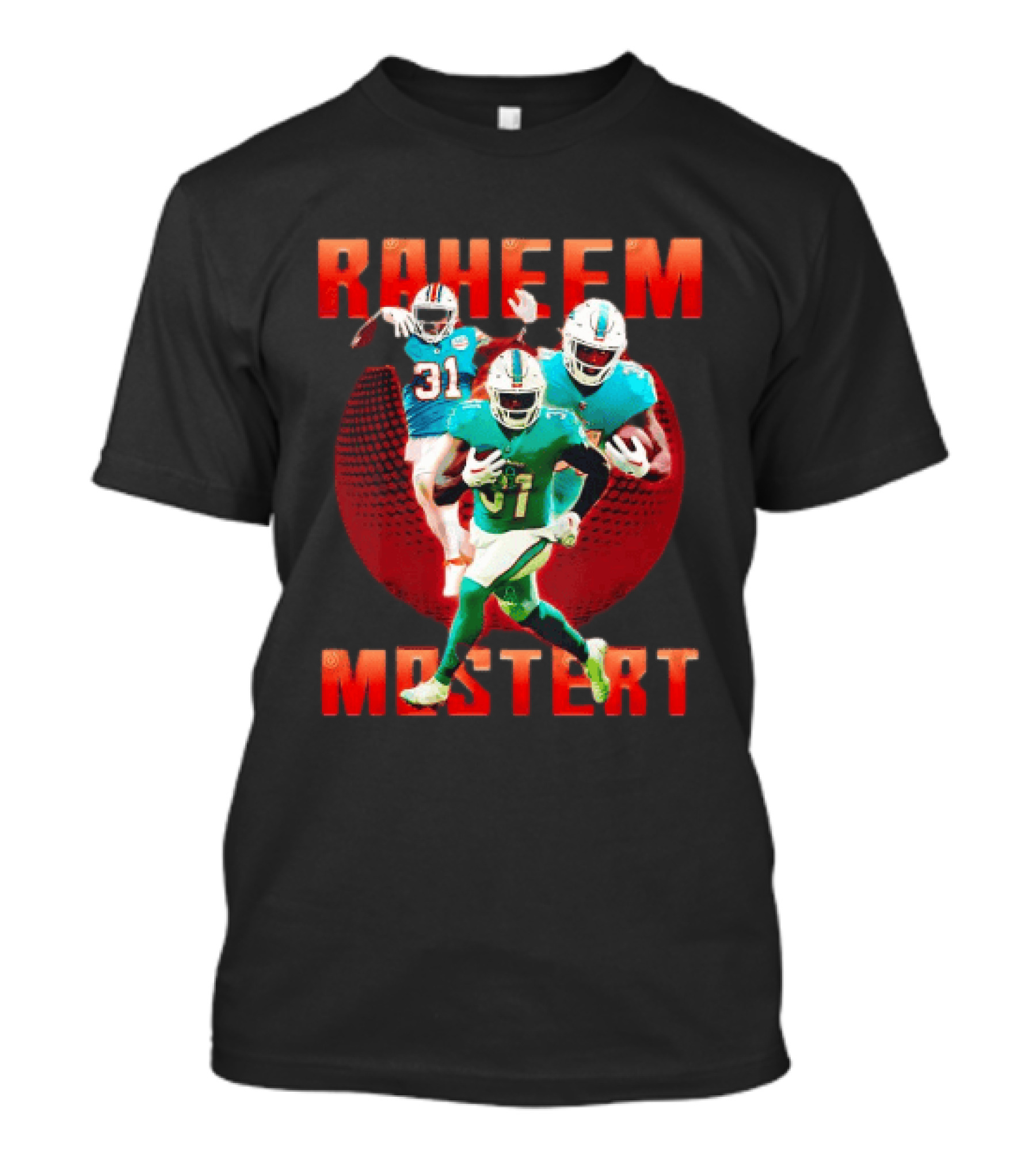 Raheem Mostert Miami Dolphins Football Running Back Action T-Shirt