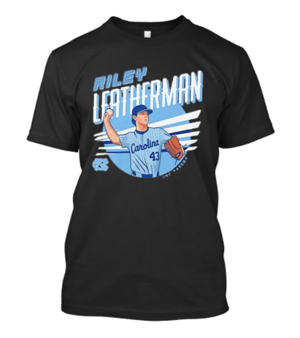 North Carolina Tar Heels Riley Leatherman Baseball Carolina 43 T-Shirt