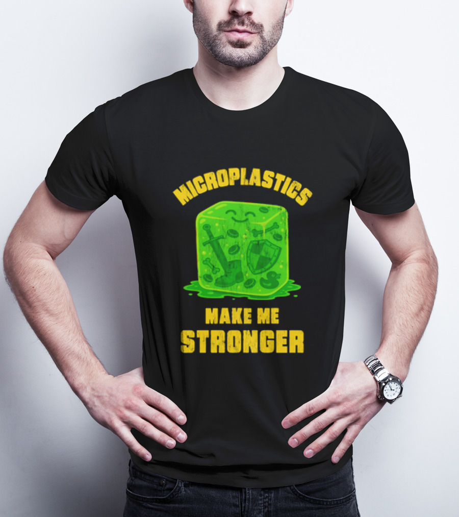 Microplastics Make Me Stronger Gelatinous Block Sword Shield Boot T-Shirt