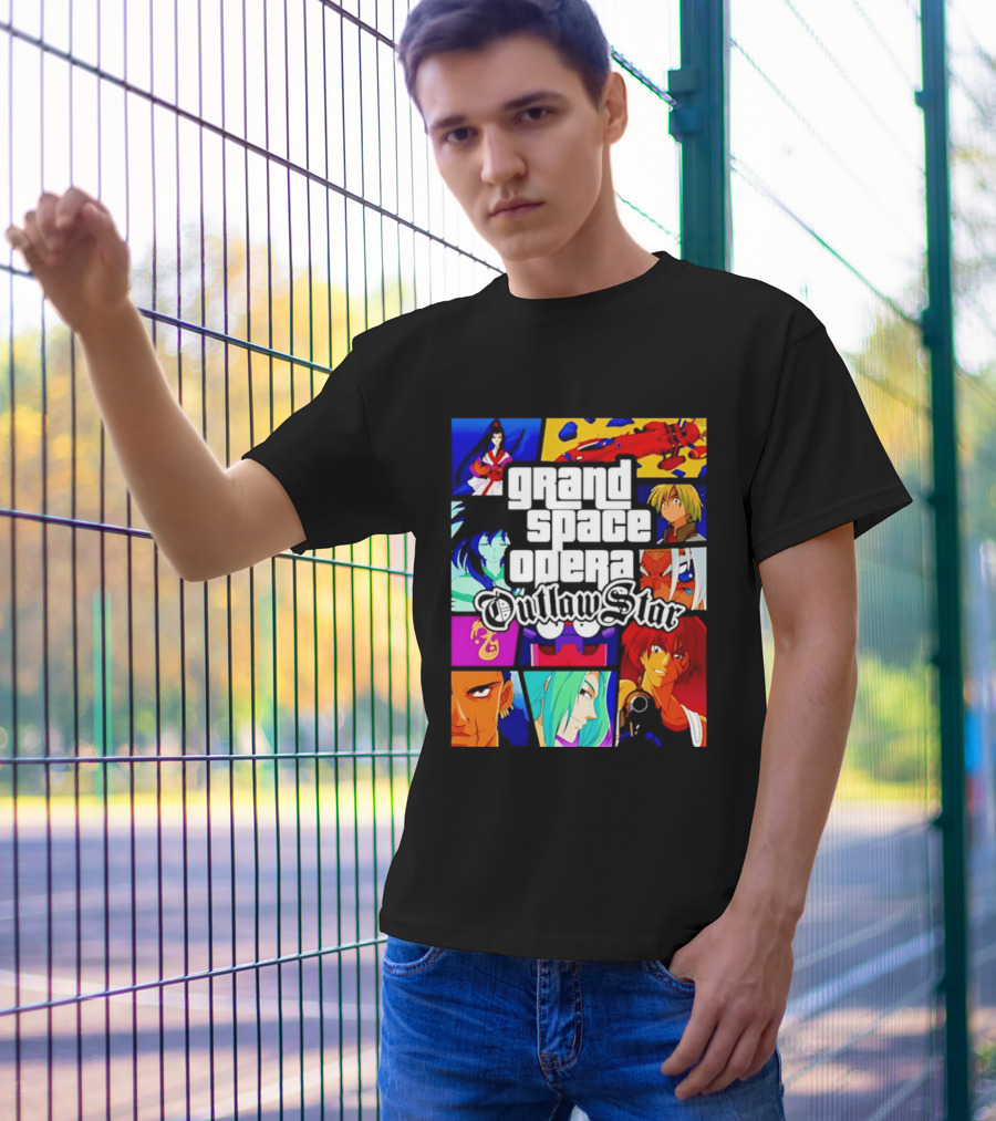 Grand Space Opera Outlaw Star Anime Characters Collage T-Shirt