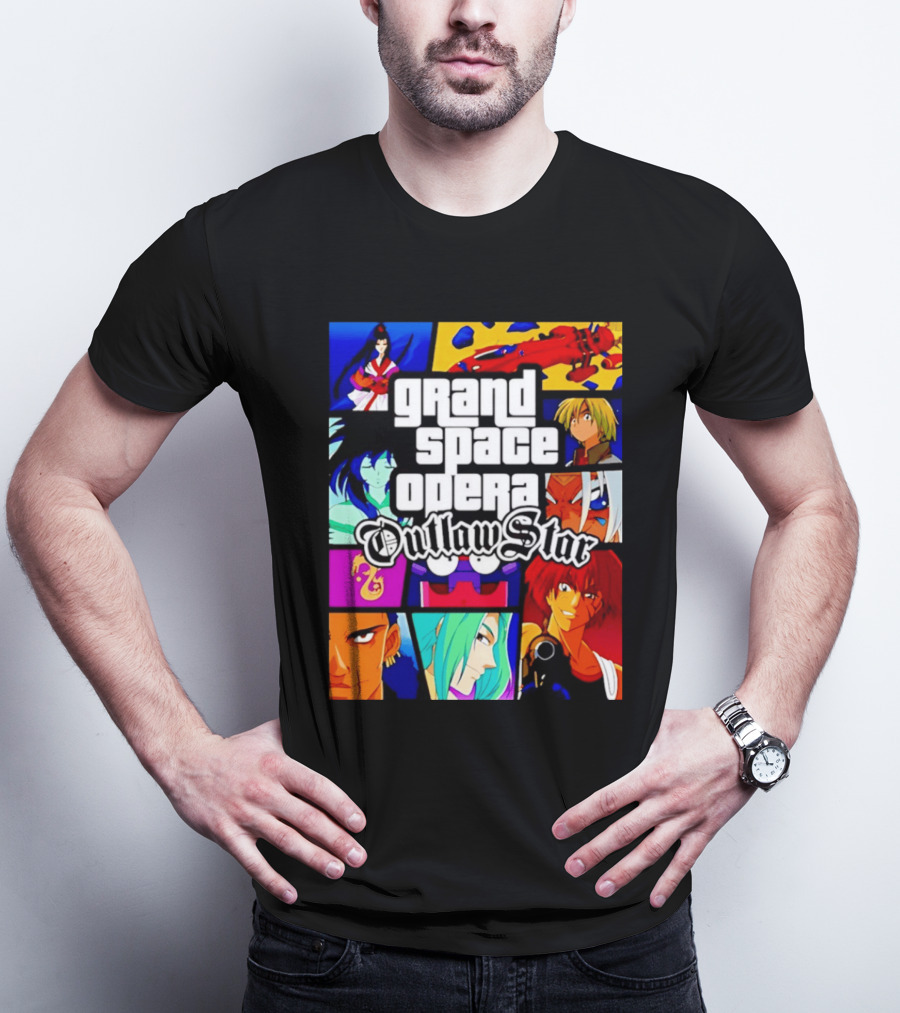 Grand Space Opera Outlaw Star Anime Characters Collage T-Shirt