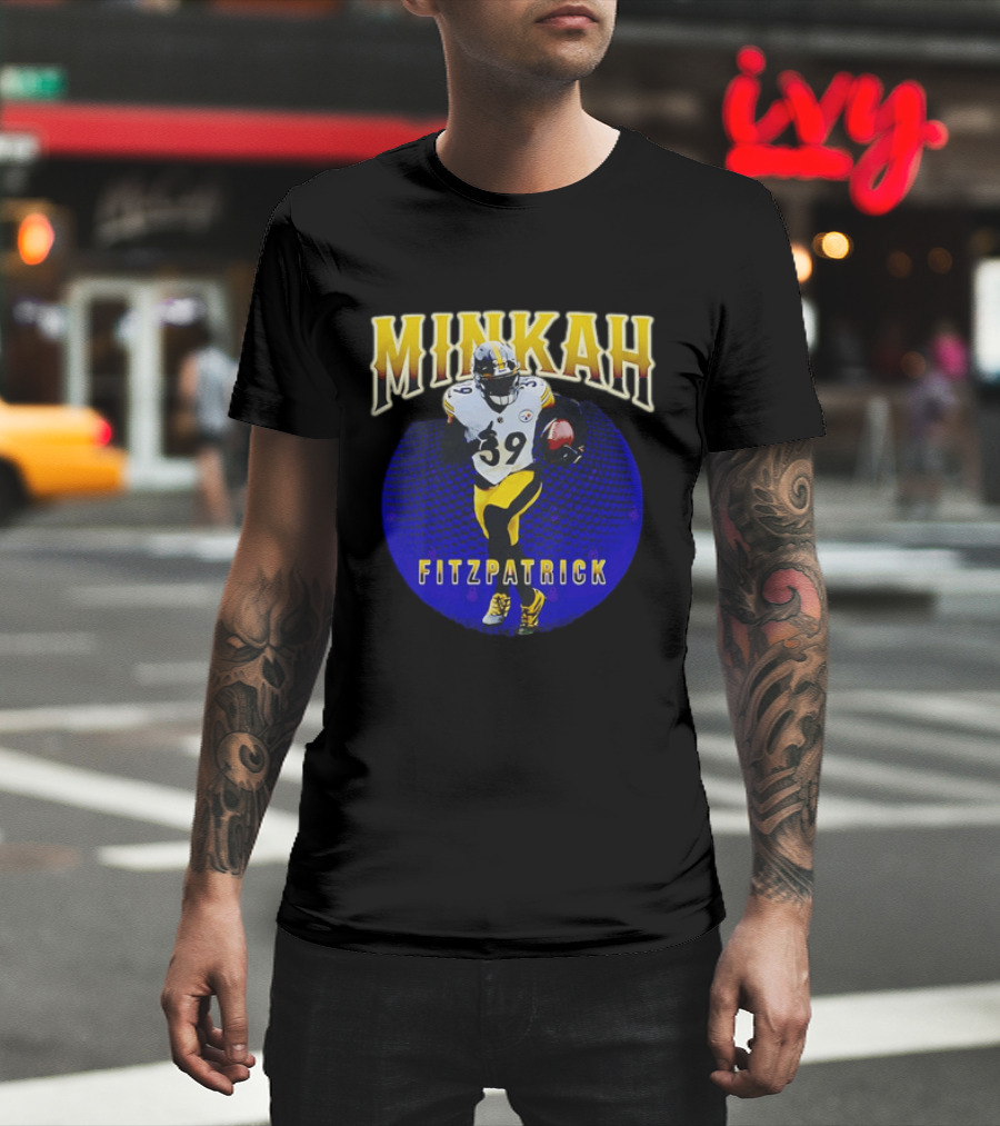 Minkah Fitzpatrick Steelers Number 39 Running Football T-Shirt