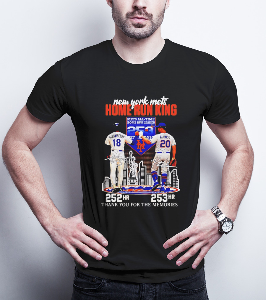 New York Mets Home Run King Celebration Darryl Strawberry And Pete Alonso Thank You For The Memories T-Shirt