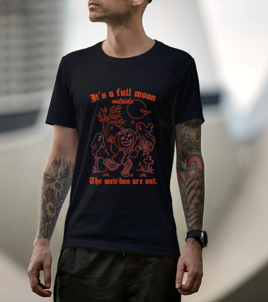 It's A Full Moon Halloween Pumpkin The Weirdos Are Out T-Shirt