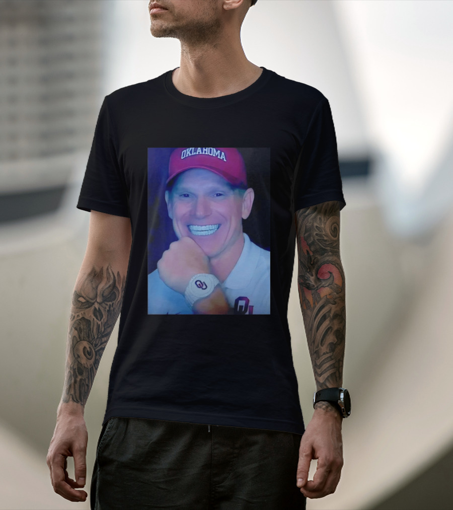 Oklahoma Sooners Brent Venables Smiling With Grill And OU T-Shirt
