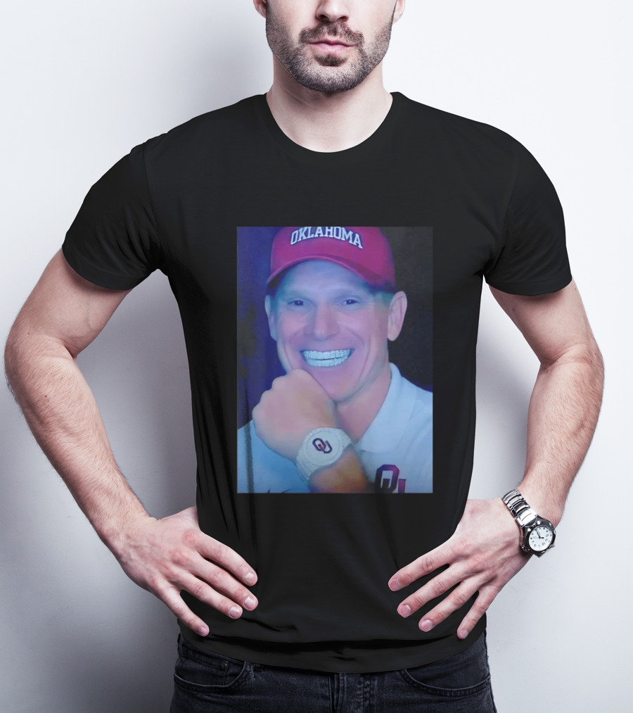 Oklahoma Sooners Brent Venables Smiling With Grill And OU T-Shirt