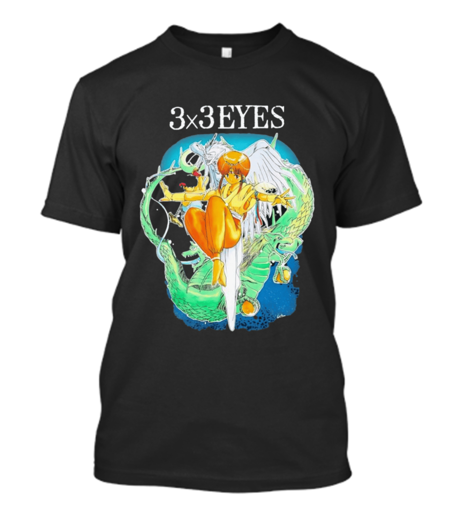 3×3 EYES Pai And Yakumo Winged Warrior Combat Scene T-Shirt