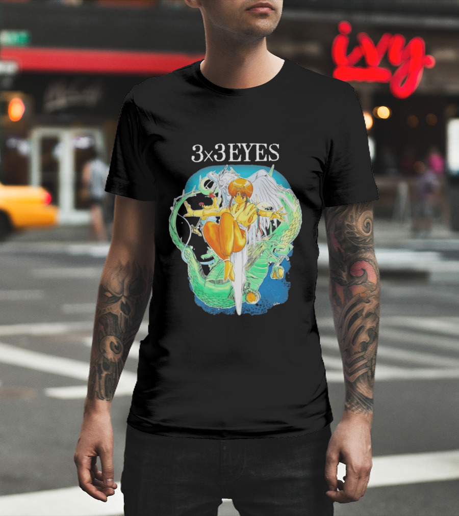 3×3 EYES Pai And Yakumo Winged Warrior Combat Scene T-Shirt