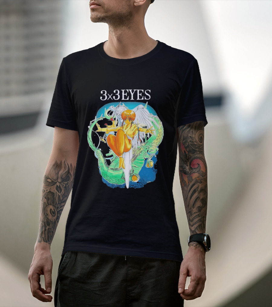 3×3 EYES Pai And Yakumo Winged Warrior Combat Scene T-Shirt