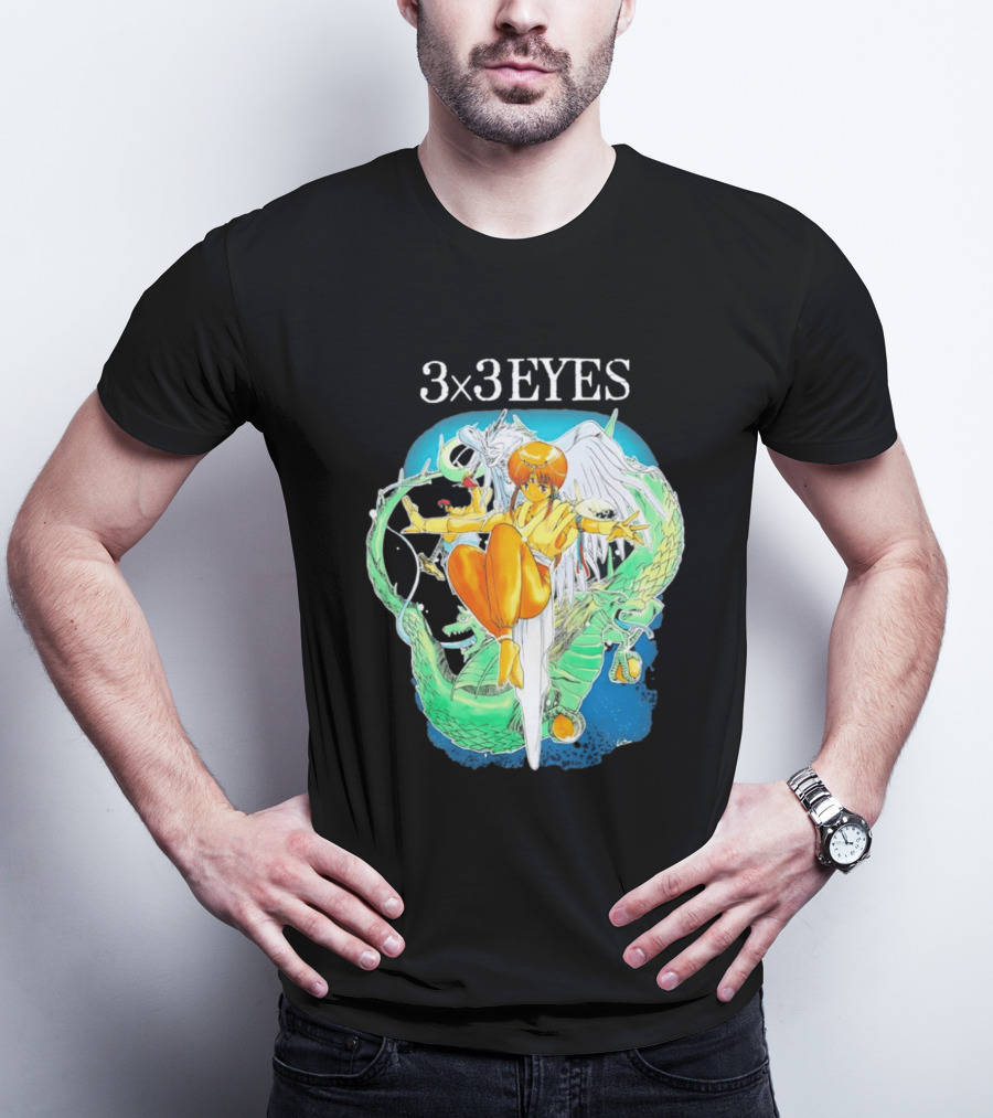 3×3 EYES Pai And Yakumo Winged Warrior Combat Scene T-Shirt