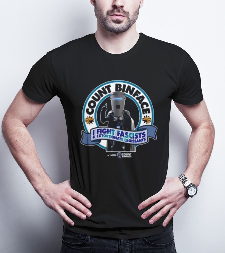 Vote Count Binface I Fight Fascists Extortionate Croissants T-Shirt