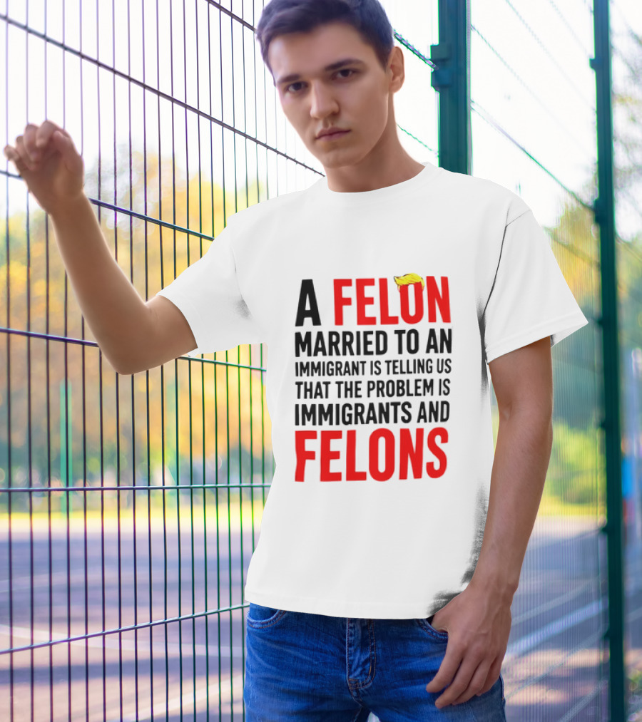 A Felon Married To An Immigrant Is Telling Us The Problem Is Immigrants And Felons T-Shirt
