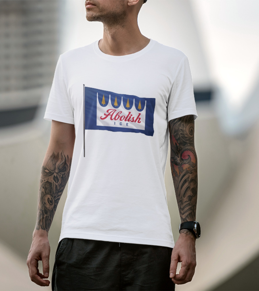 Abolish ICE Social Justice Flag With Crown Symbol For Immigration Reform T-Shirt