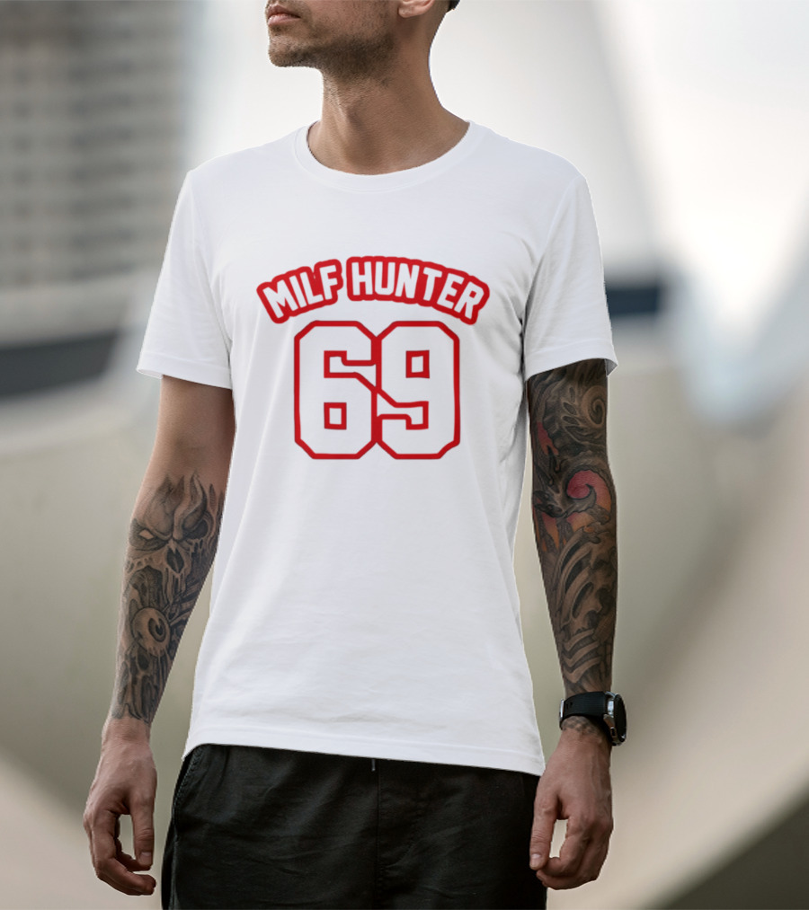 MILF Hunter 69 Red Outline Fonts T-Shirt