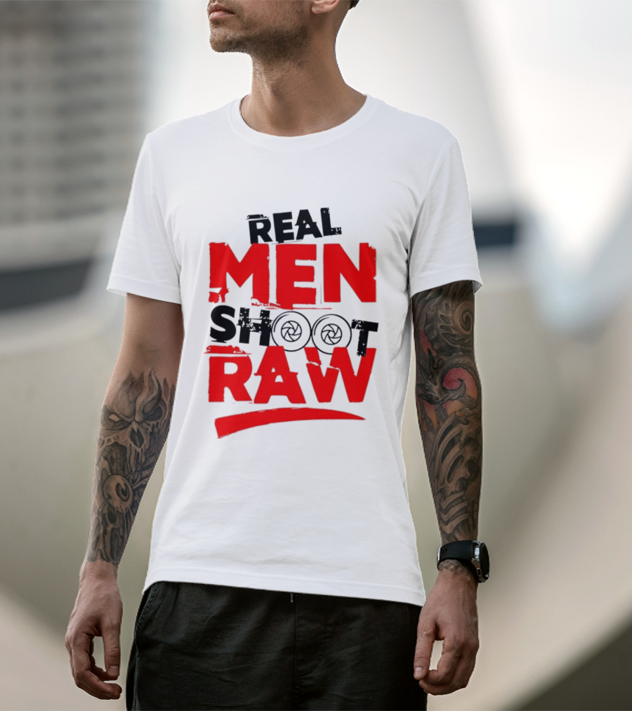 Real Men Shoot RAW Camera Shutter Aperture Photography T-Shirt