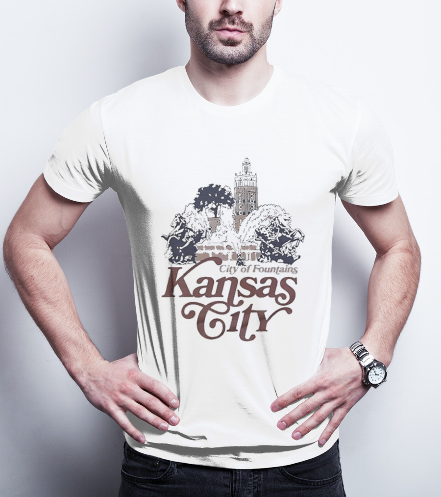 Kansas City City Of Fountains Missouri Tower And Trees T-Shirt