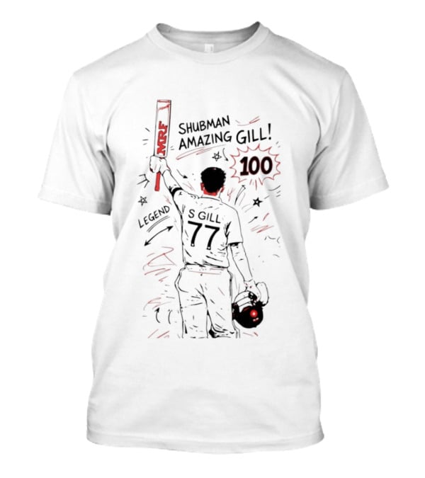 Shubman Gill Amazing Legend 100 77 Cricket Hero T-Shirt