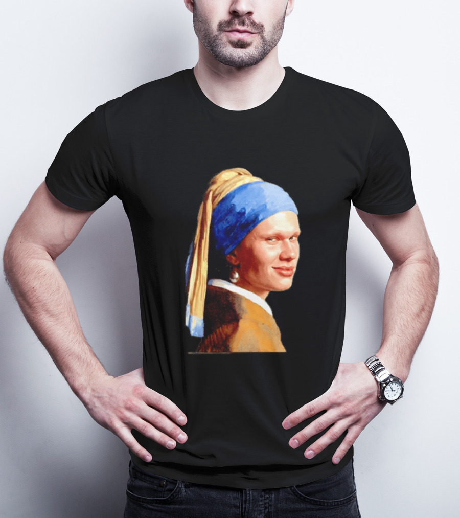 Erling Haaland Girl With A Pearl Earring Football T-Shirt