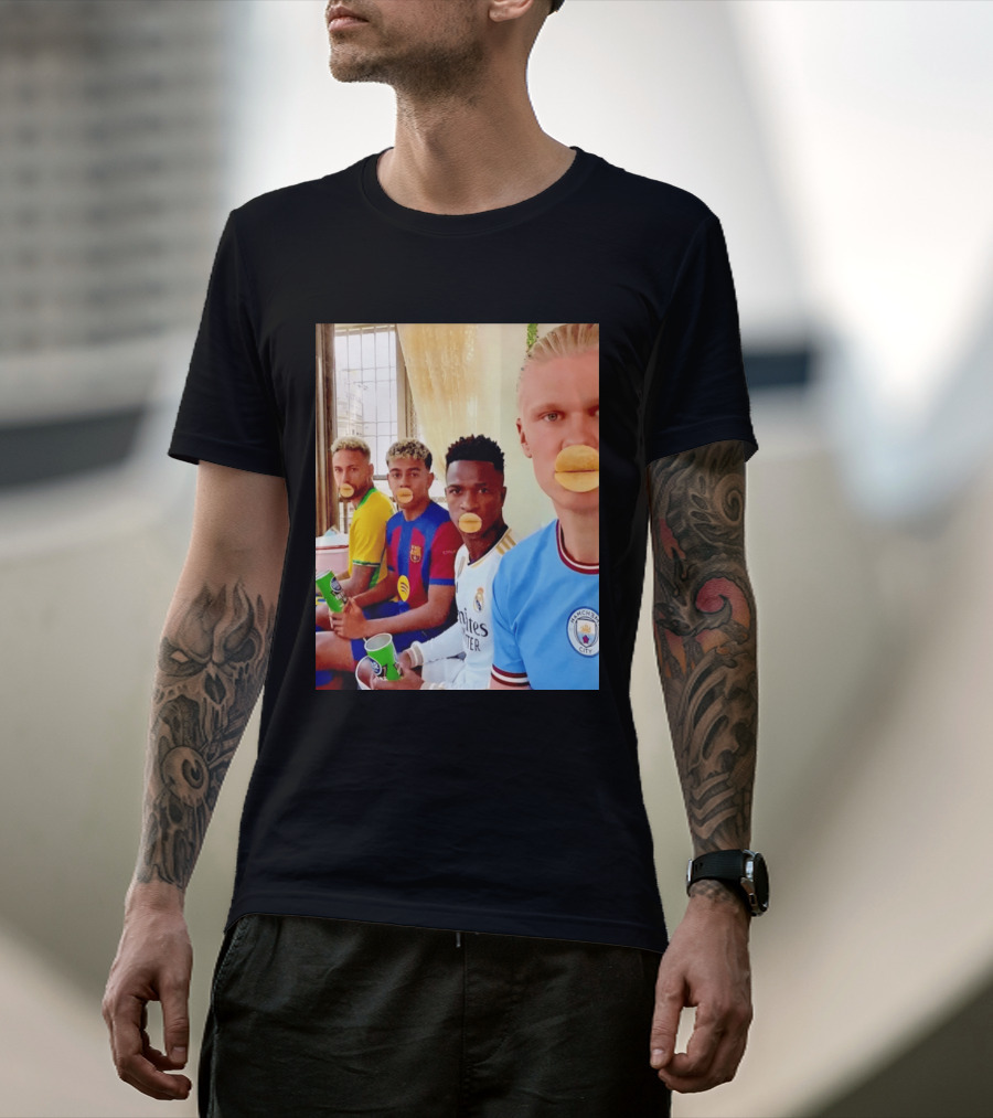 Neymar Vinicius Barcelona Real Madrid Manchester City Football Stars Chips T-Shirt