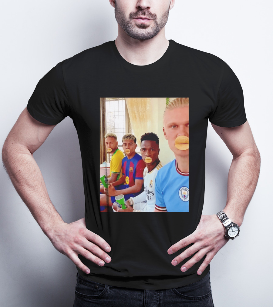 Neymar Vinicius Barcelona Real Madrid Manchester City Football Stars Chips T-Shirt
