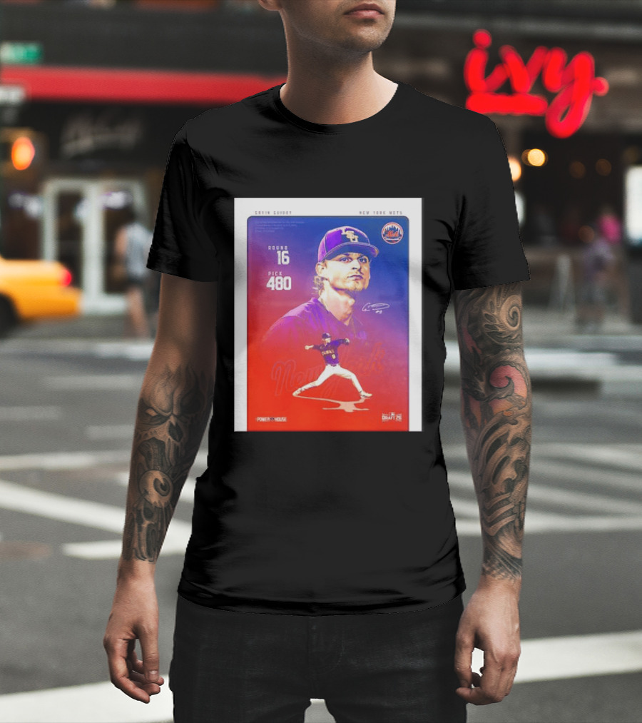 Gavin Guidry New York Mets Round 16 Pick 480 Draft 26 T-Shirt
