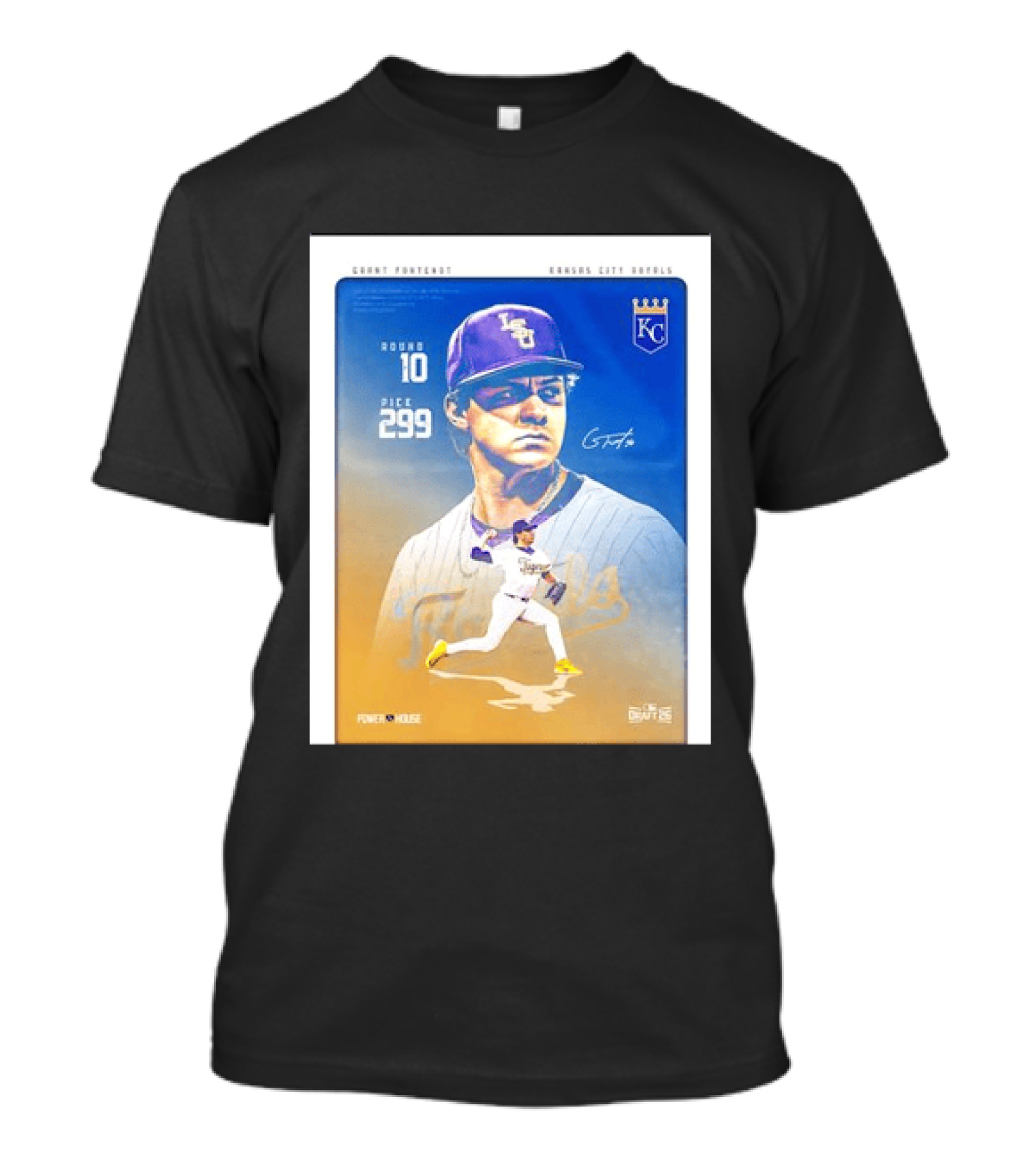 Grant Fontenot Kansas City Royals MLB Draft Round 10 Pick 299 T-Shirt