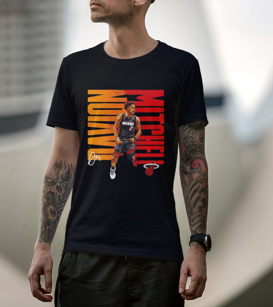 Davion Mitchell Miami Heat Number 2 Basketball Player T-Shirt