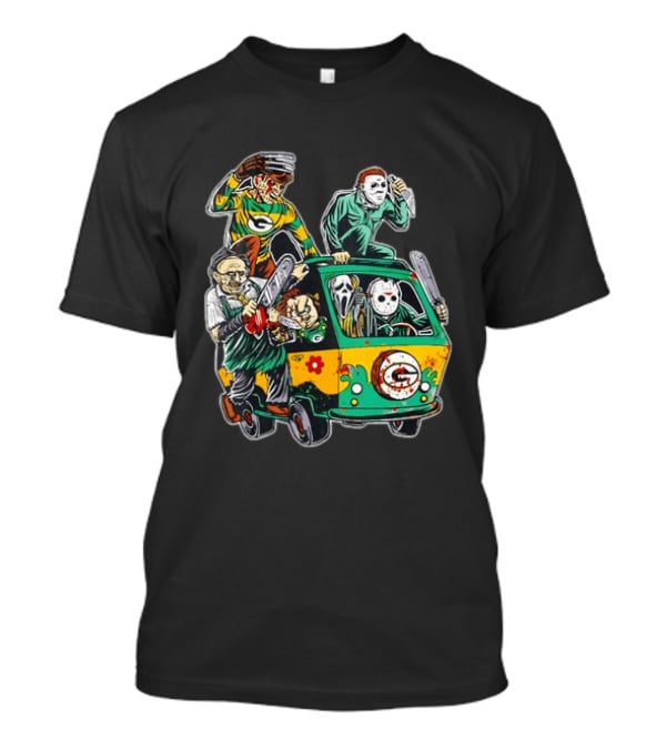 Horror Villains Green Bay Packers Mystery Machine T-Shirt